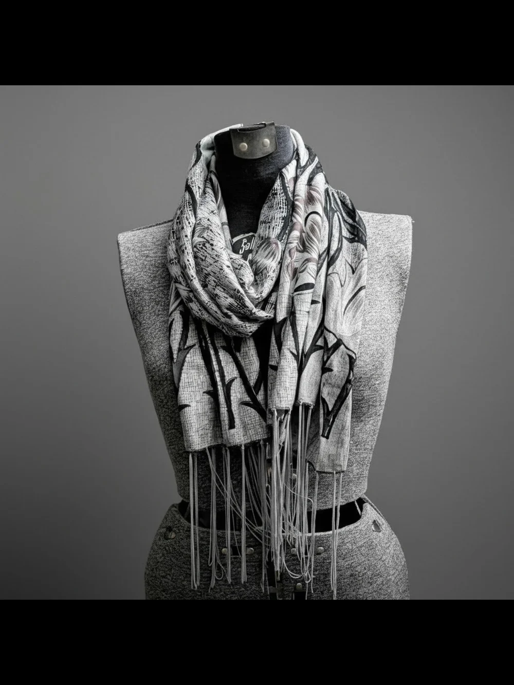 None | Accessories | Vtg Whimsigoth Art Nouveau Tulip Sheer Mesh Scarf ...